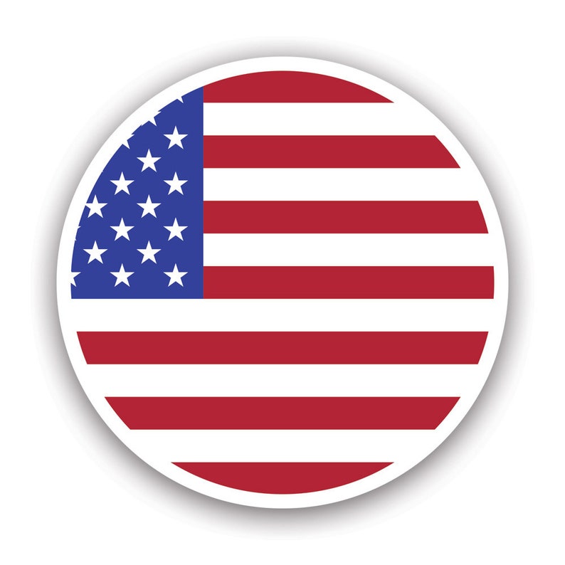 Round American Flag Sticker Decal American Made UV - Etsy