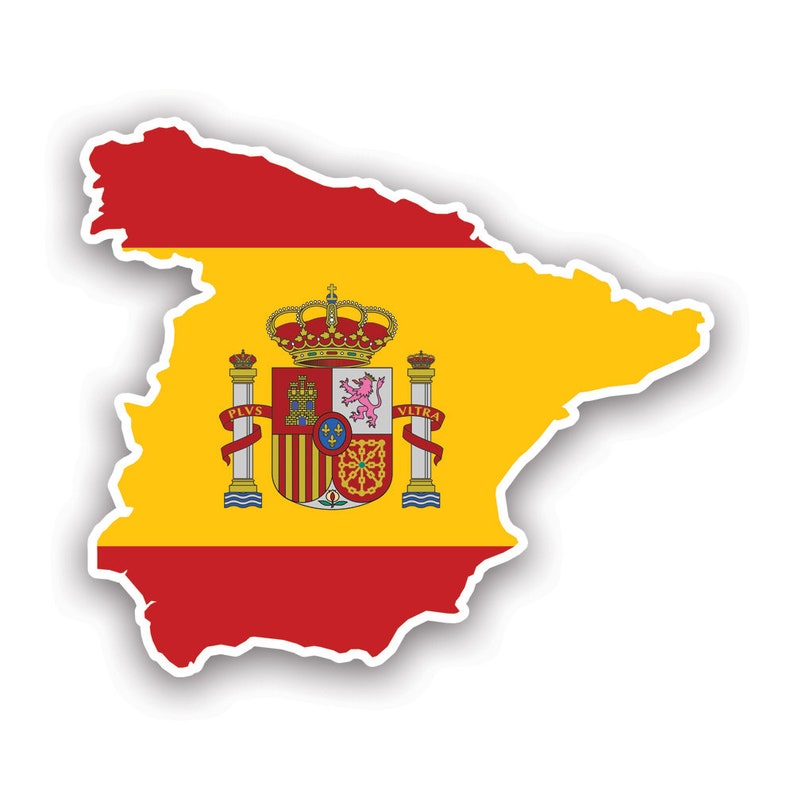 Spain Shaped Spanish Flag Sticker Decal American Made UV - Etsy