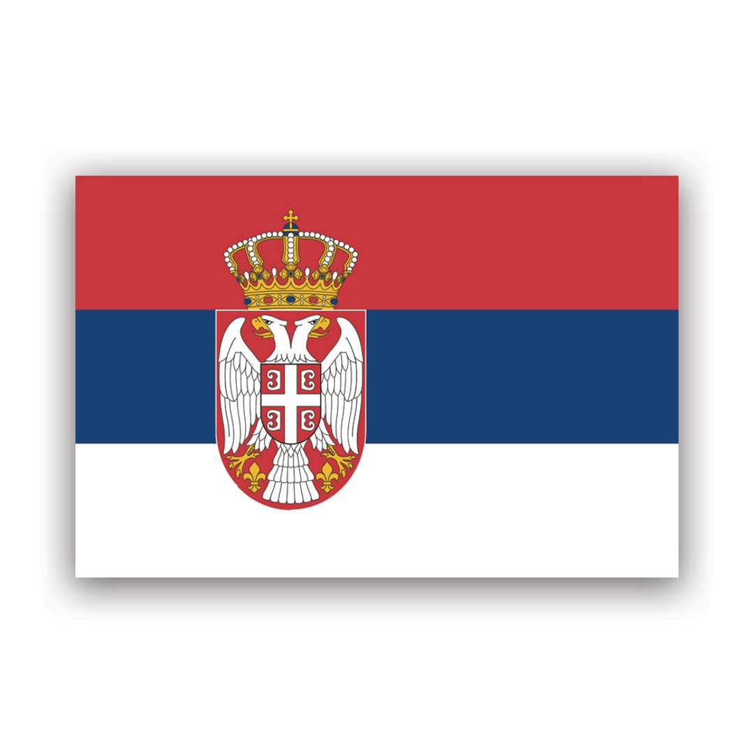 Serbian Flag Sticker - Decal - American Made - UV Protected - Serbia ...