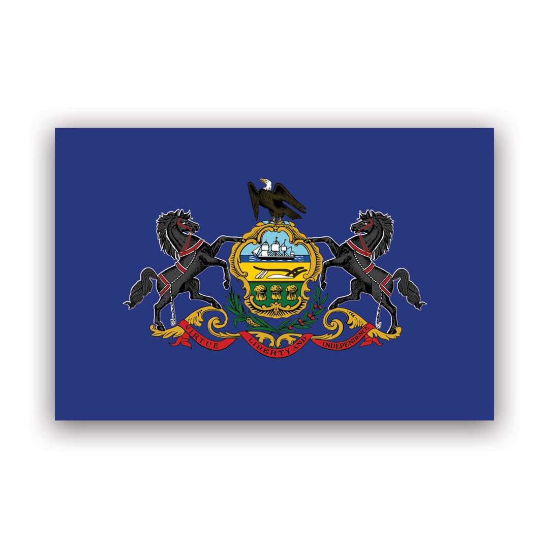 Pennsylvania Flag Sticker - Decal - American Made - UV Protected State ...