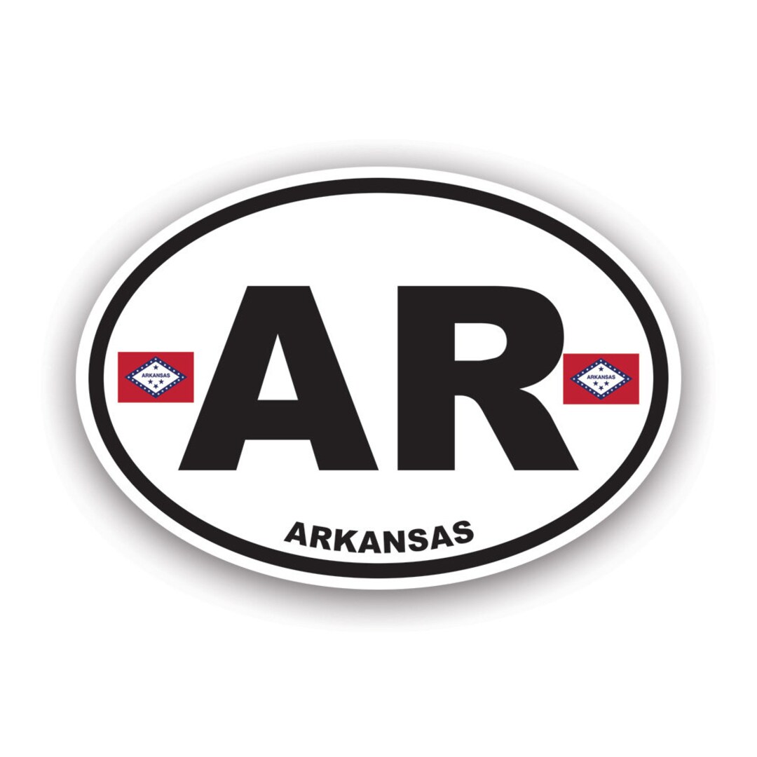 Arkansas Flag Oval Sticker Decal American Made UV Protected Ar Euro - Etsy