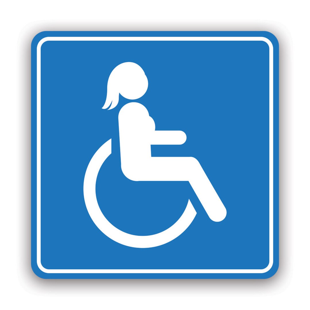 Female Handicap Sticker - Decal - American Made - UV Protected ...