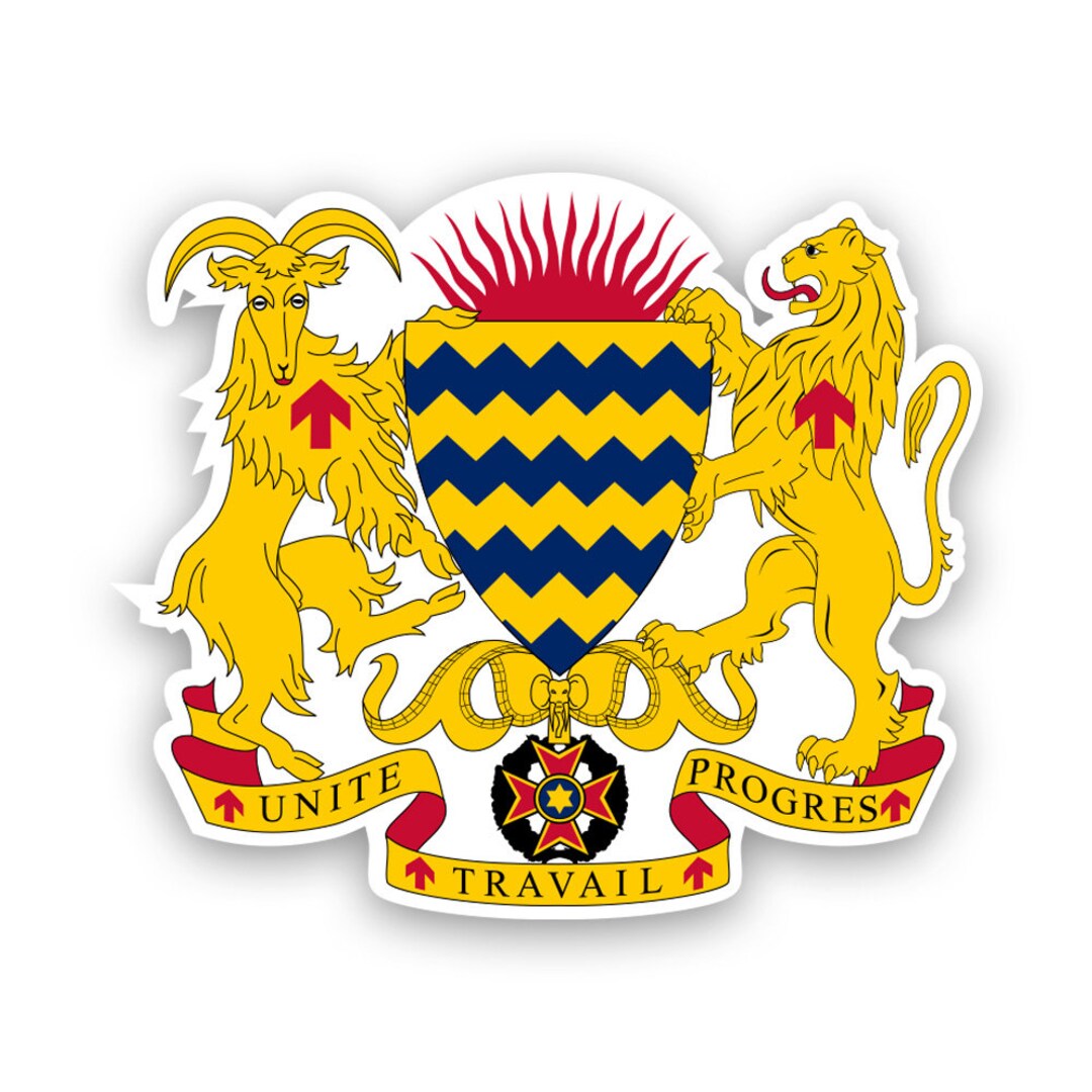 Chadian Coat of Arms Sticker - Decal - American Made - UV Protected ...