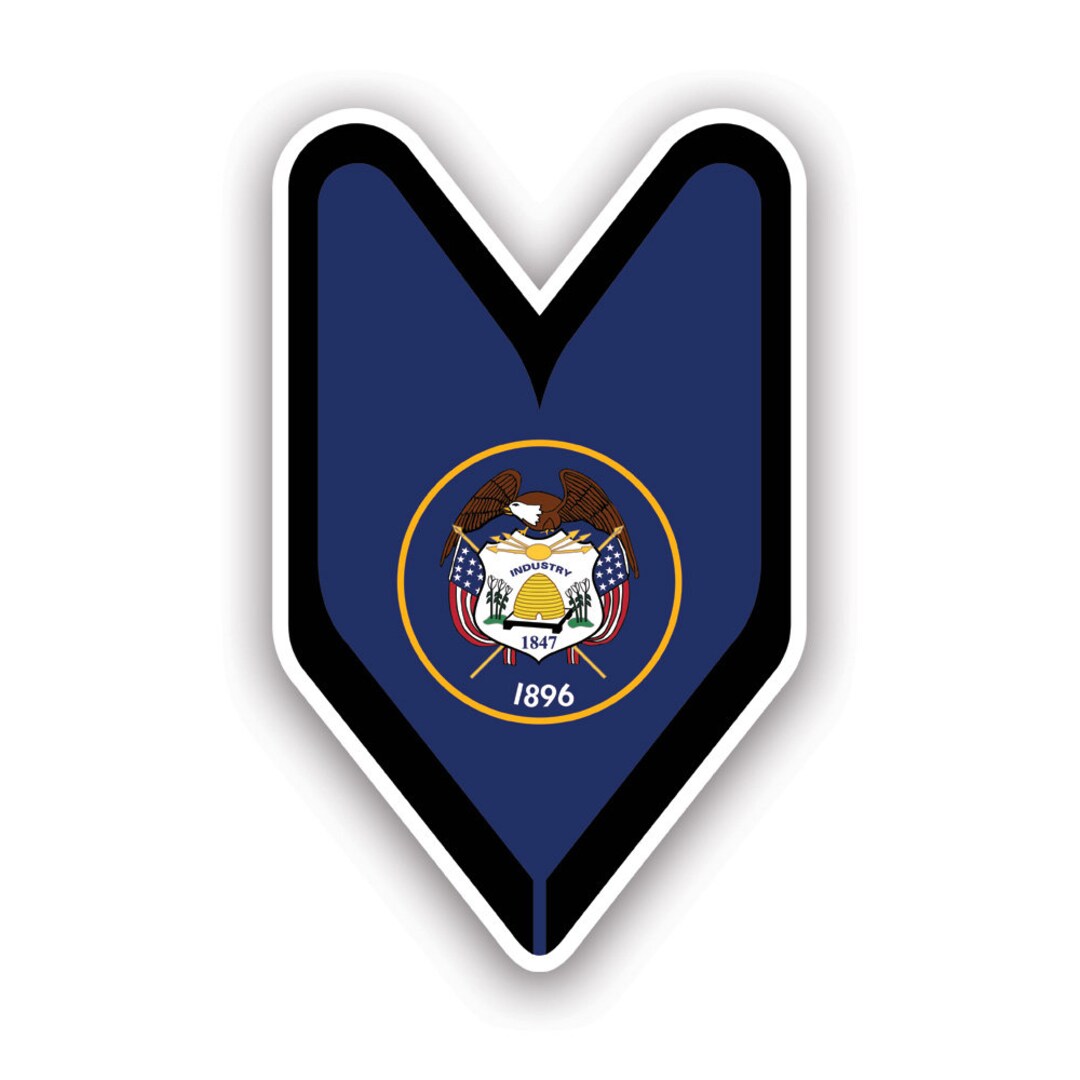 Utah Driver Badge Sticker - Decal - American Made - UV Protected Wakaba ...
