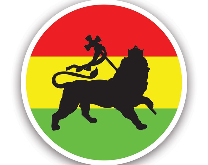 LION OF JUDAH 4 Sticker. Addis Ababa Ethiopia Statue. Rastafari. Haile ...