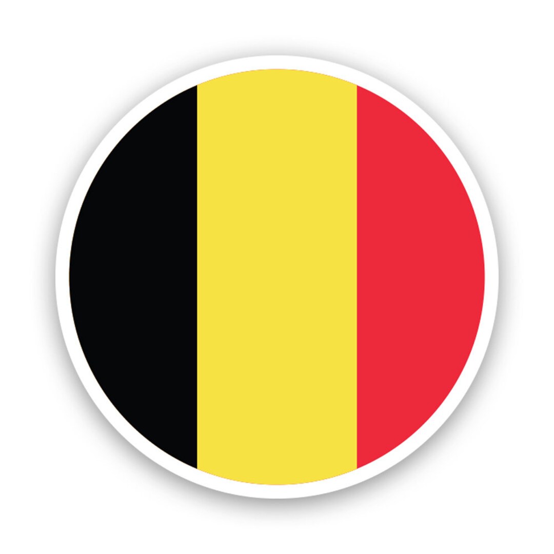 Round Belgian Flag Sticker - Decal - American Made - UV Protected ...