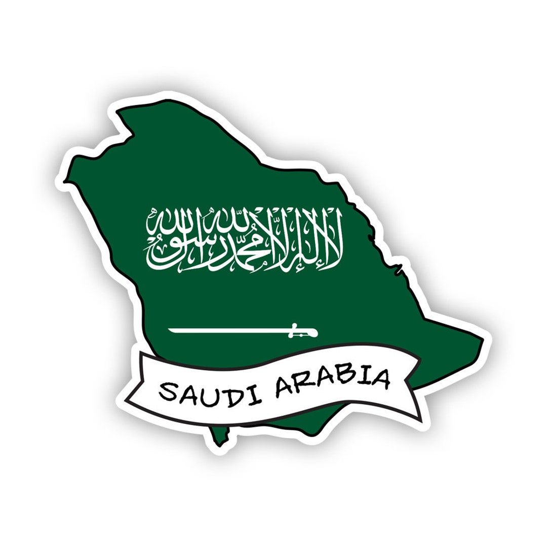 Arabian Shaped Saudi Arabia Flag Sticker Decal American Made UV ...