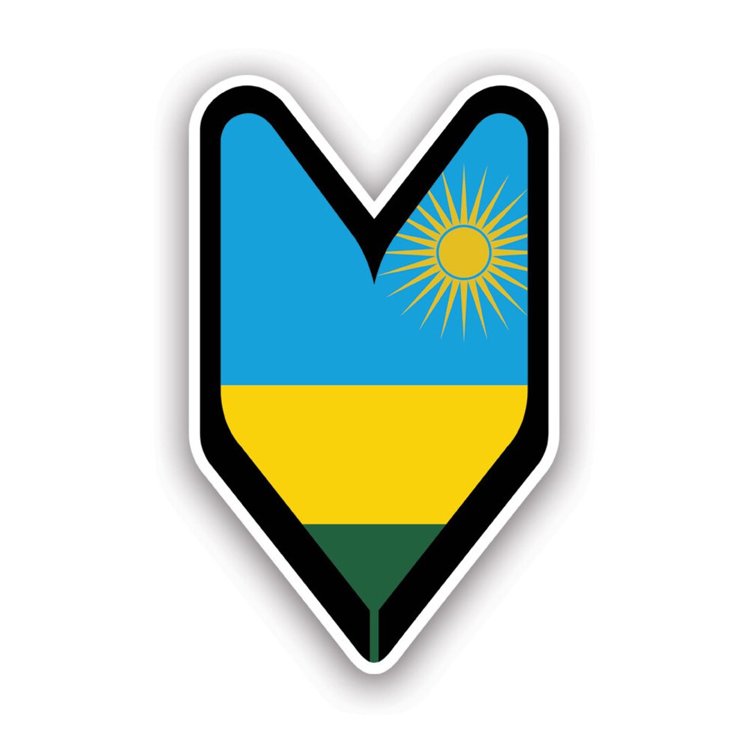 Rwandan Driver Badge Sticker Decal American Made UV Protected Wakaba ...