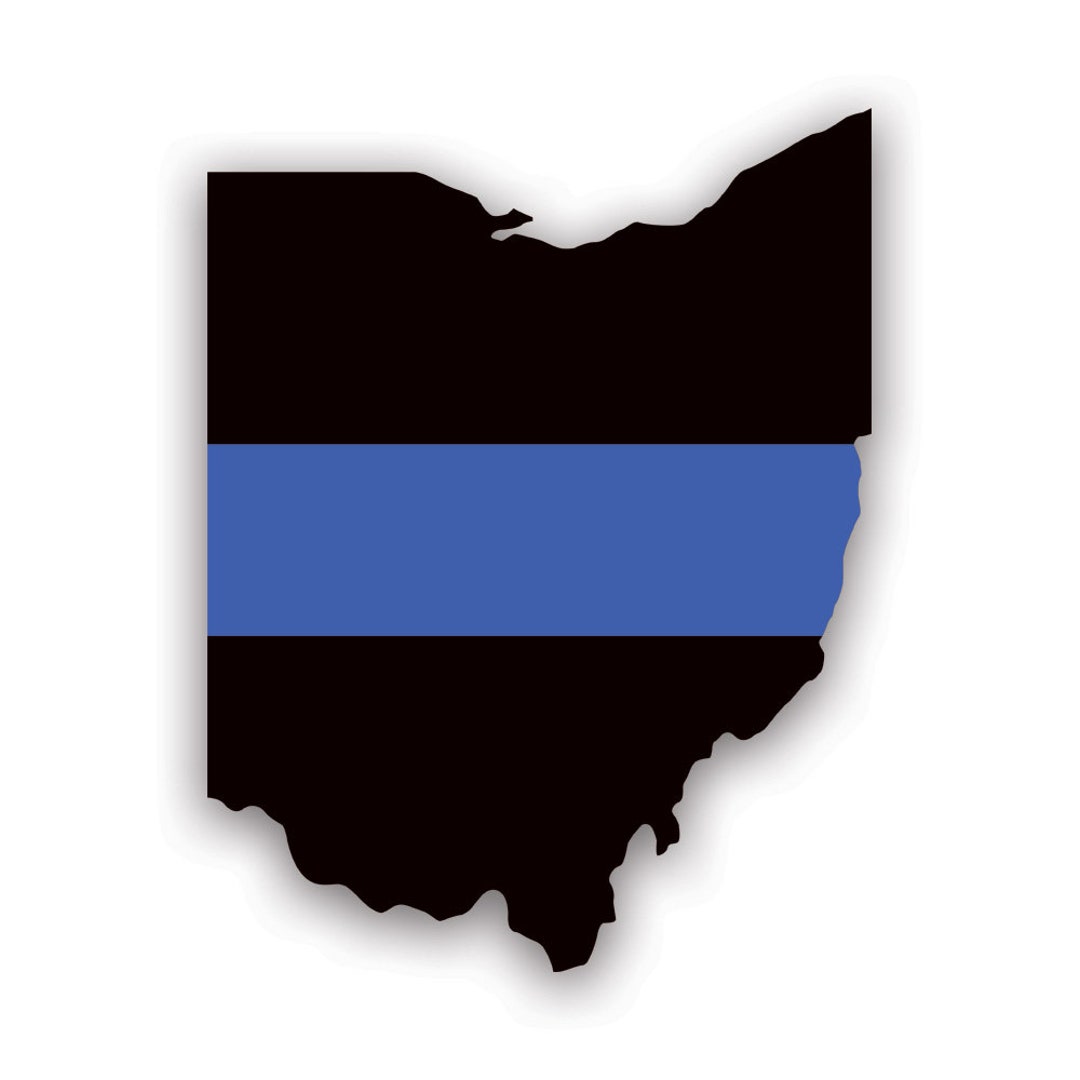Ohio State Shaped the Thin Blue Line Sticker - Decal - American Made ...