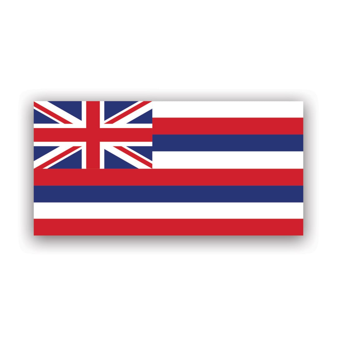 Hawaii Flag Sticker - Decal - American Made - UV Protected Hawaiian ...