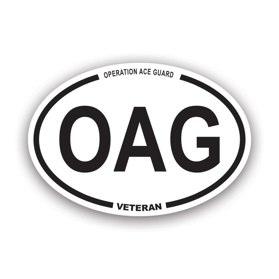 Operation Ace Guard Veteran OAG Oval Sticker - Decal - American Made - UV Protected Gulf Crisis ...