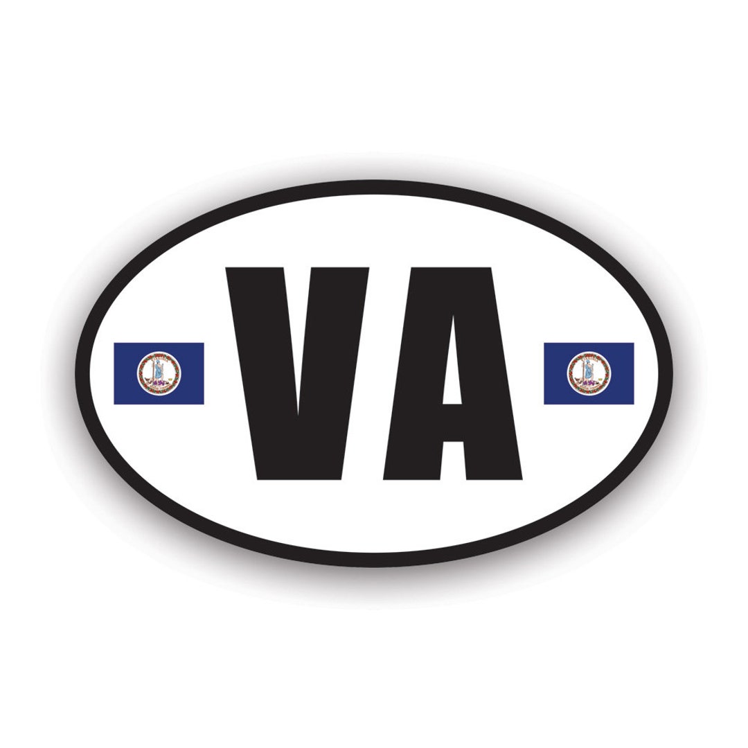 Virginia Flag Oval Sticker - Decal - American Made - UV Protected V3 Va ...