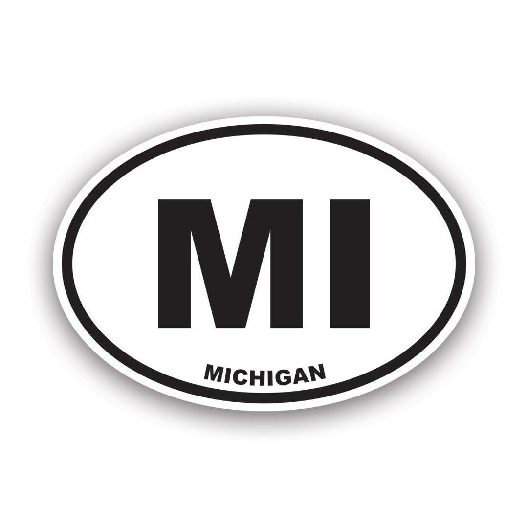 Michigan Euro Oval Sticker - Decal - American Made - UV Protected Mi - Etsy