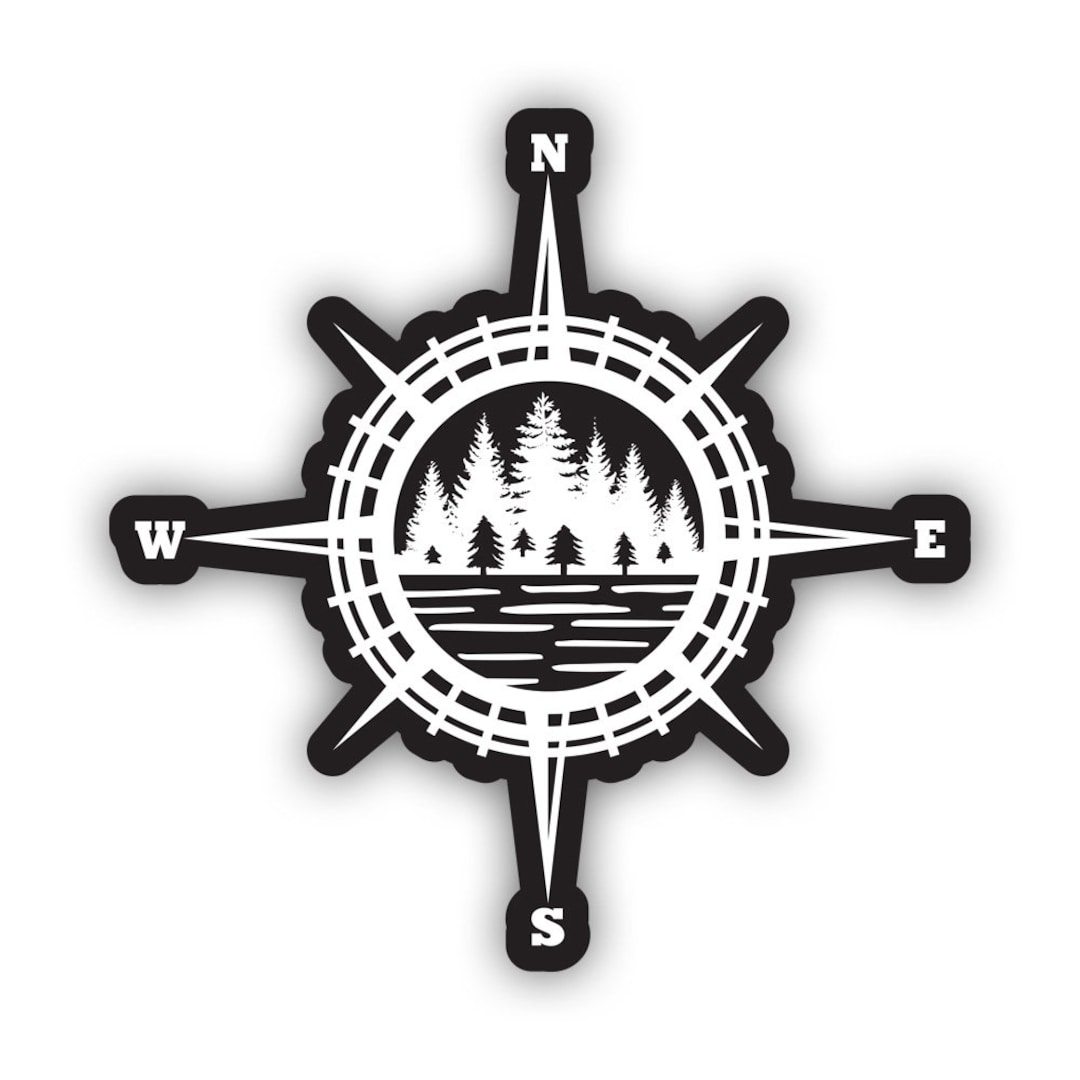 Compass Sticker - Decal - American Made - UV Protected Camp Camping ...