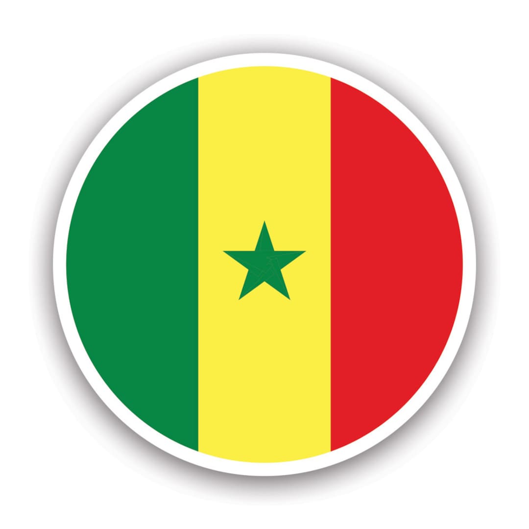 Round Senegalese Flag Sticker - Decal - American Made - UV Protected ...