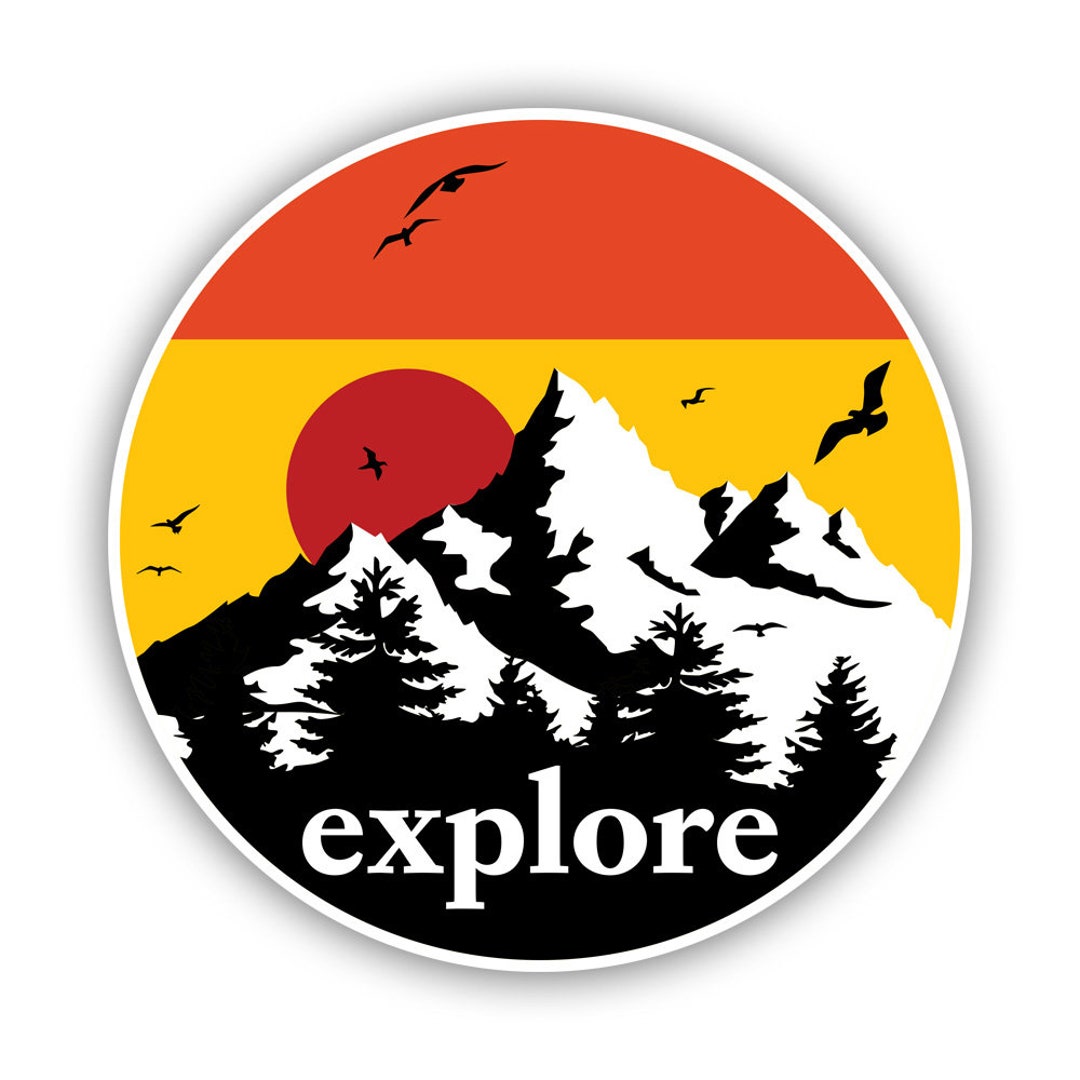 Mountains Overland Explore Sticker Decal American Made UV Protected ...