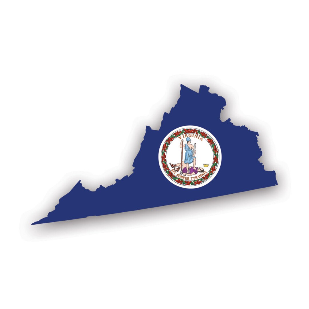 Virginia State Shaped Sticker - Decal - American Made - UV Protected Va ...