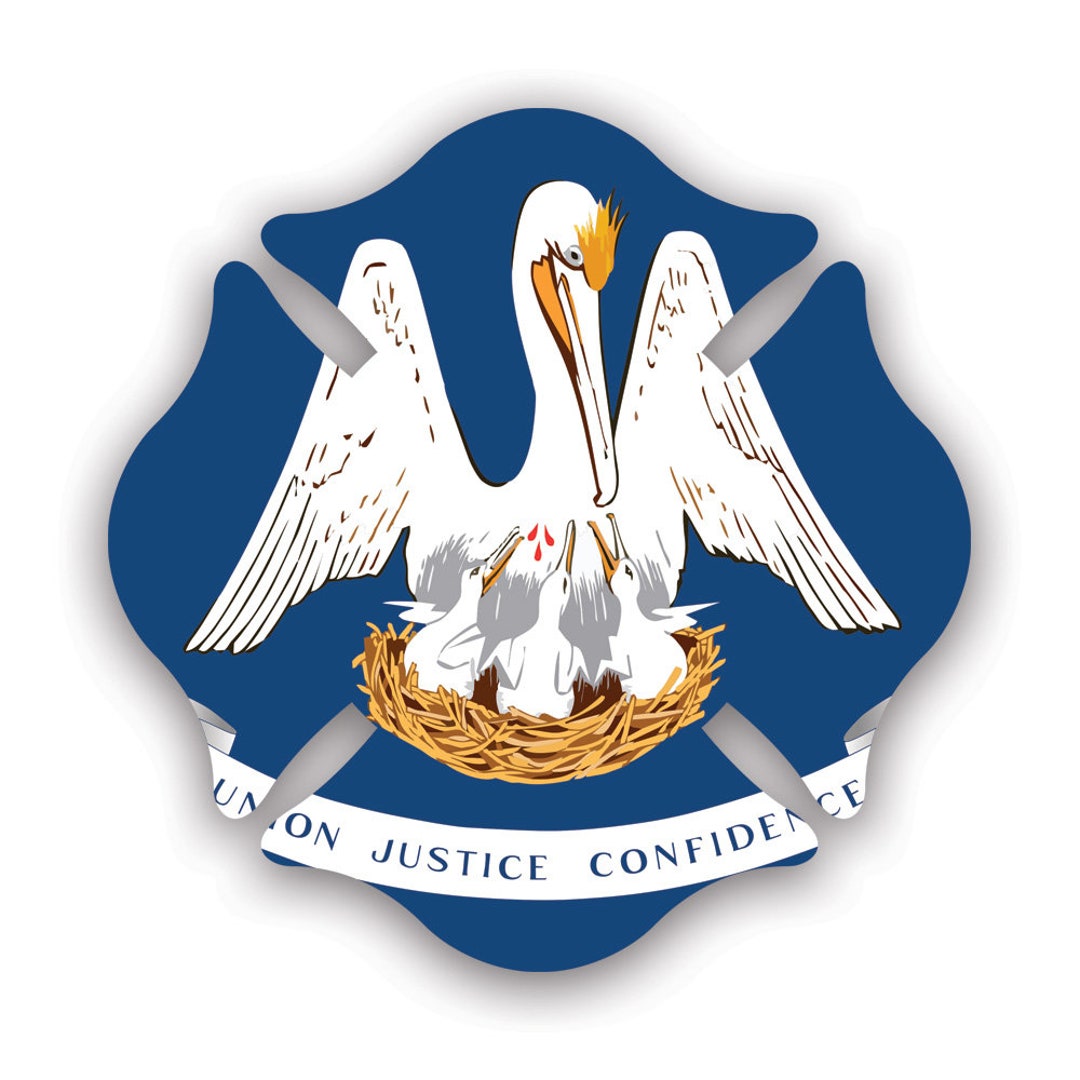 Louisiana State Maltese Cross Shaped Sticker - Decal - American Made ...