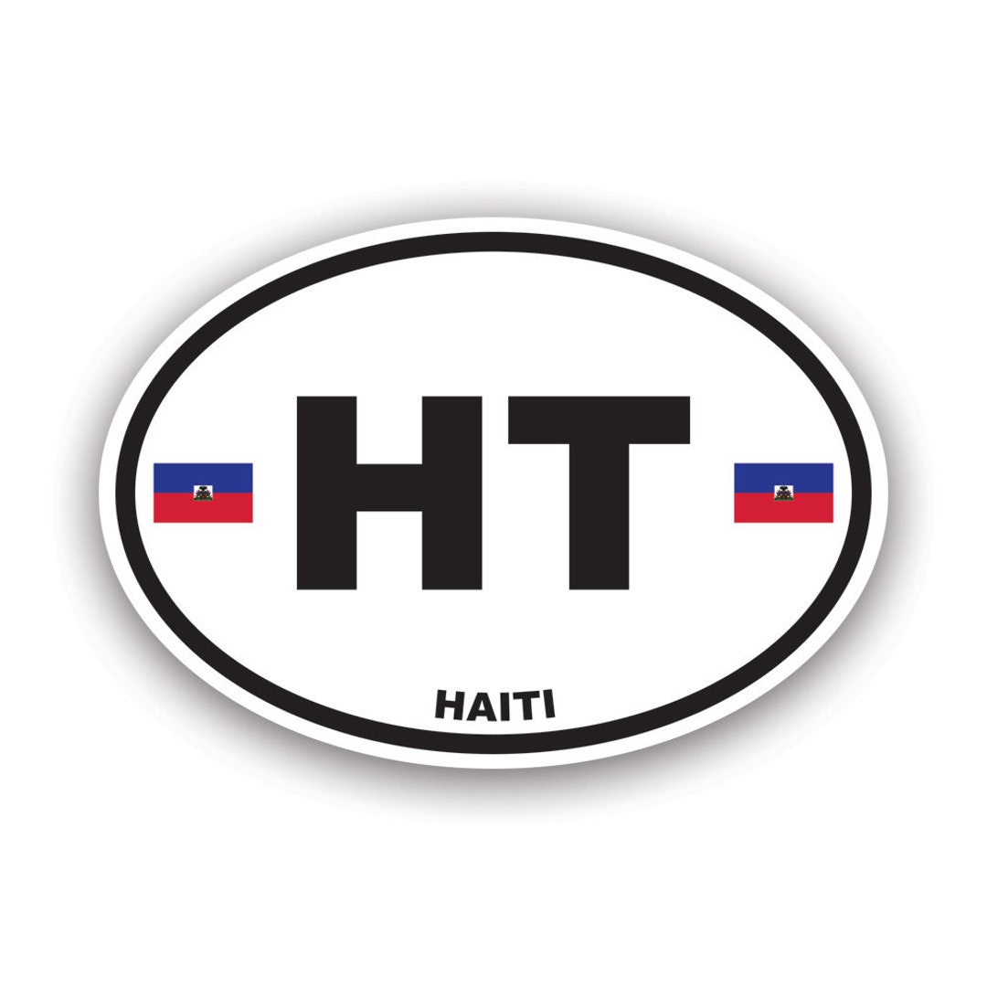 Haiti Oval Sticker - Decal - American Made - UV Protected Haitian Flag ...