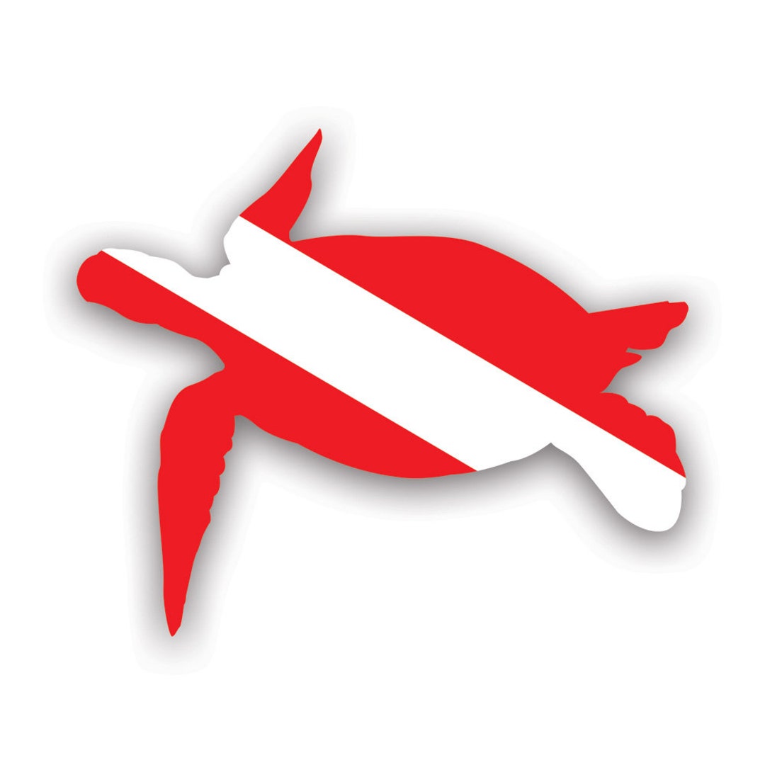 Sea Turtle Dive Flag Sticker Decal American Made UV - Etsy