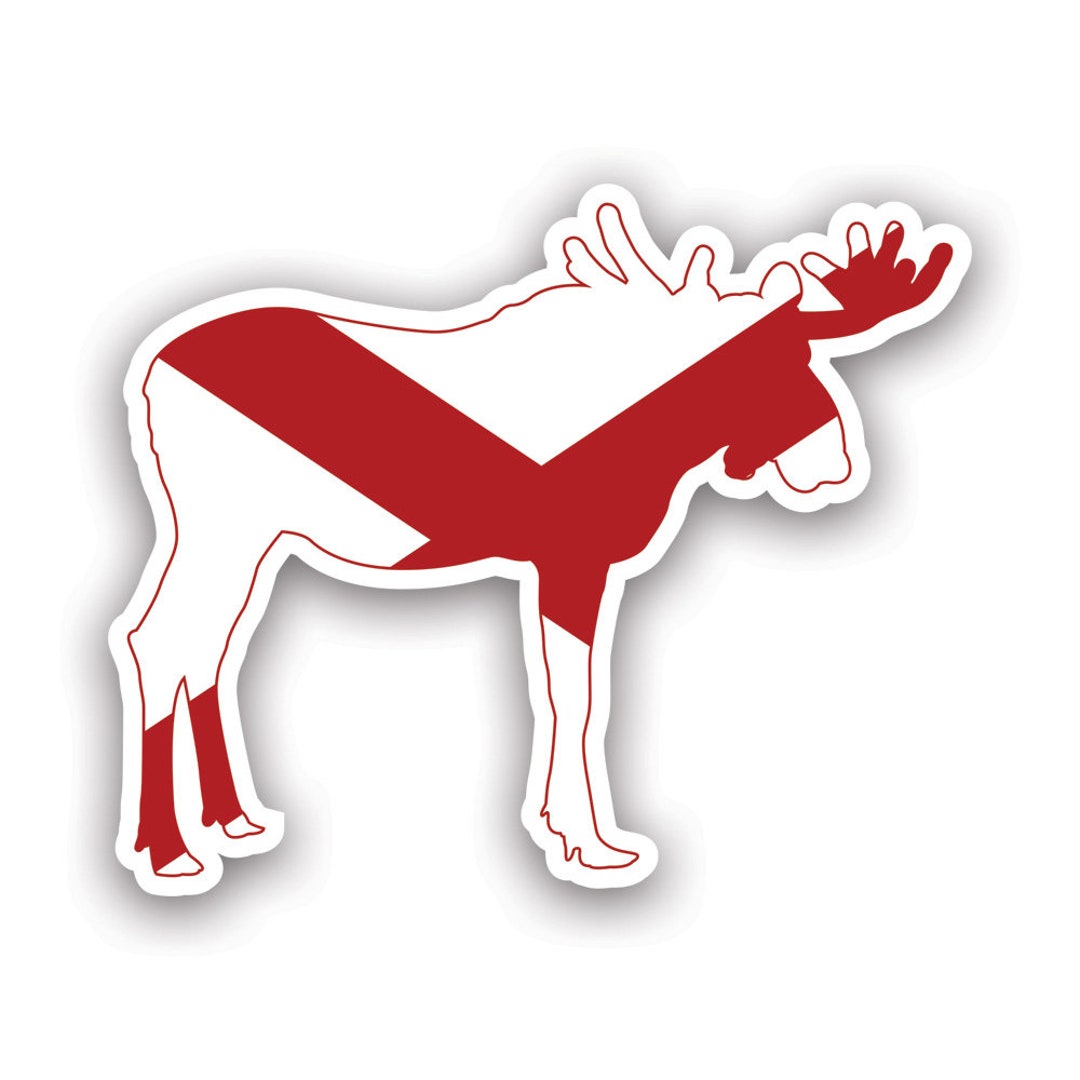 Alabama Moose Shaped Flag Sticker - Decal - American Made - UV ...