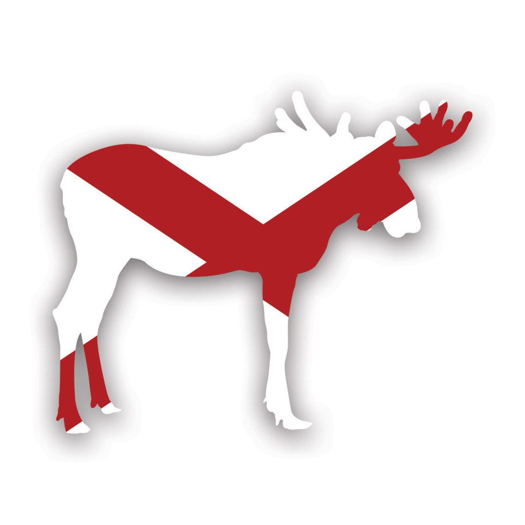 Alabama Moose Shaped Flag Sticker Decal American Made UV Protected Al ...