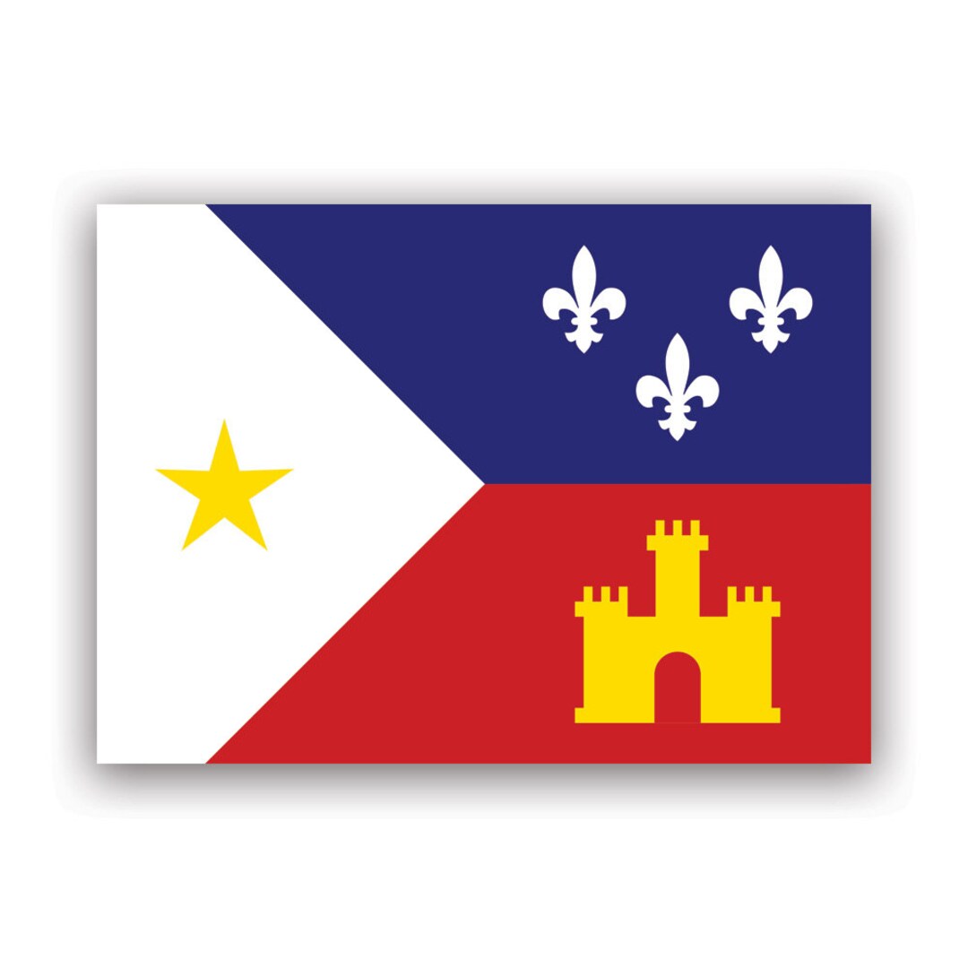 Cajun Acadian Flag Sticker - Decal - American Made - UV Protected ...