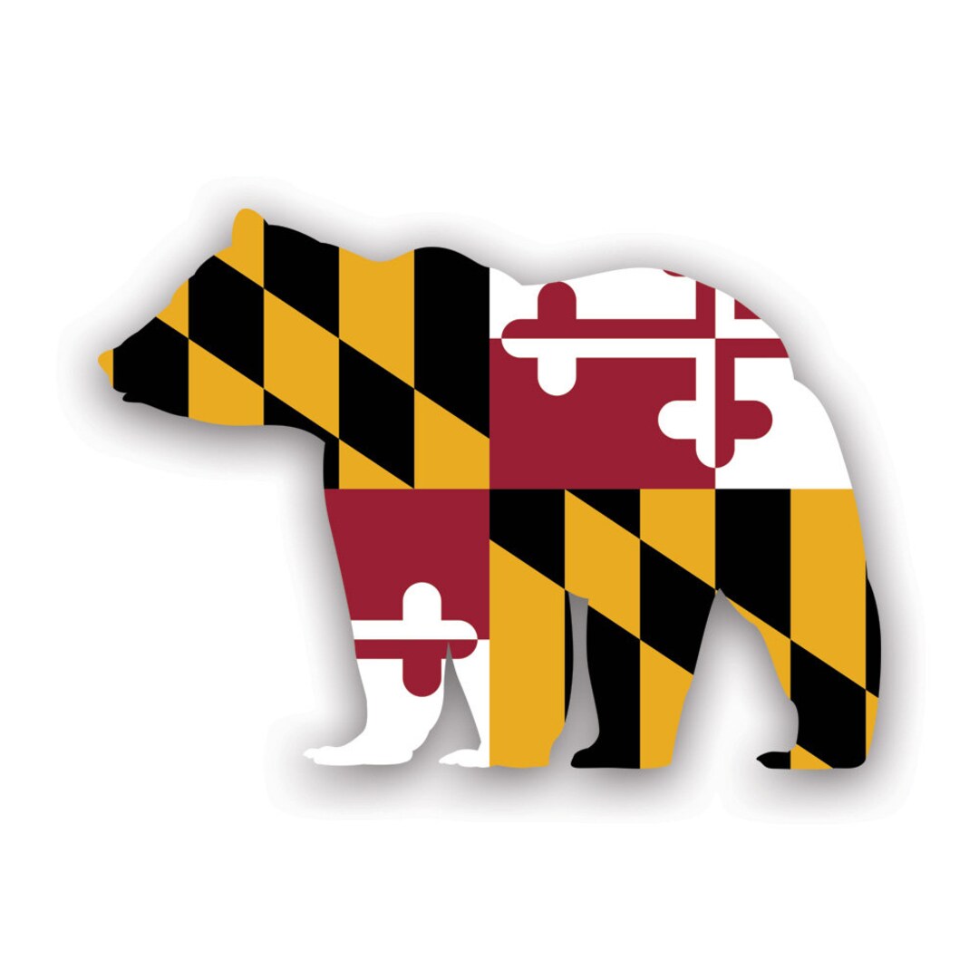 Maryland Bear Flag Sticker - Decal - American Made - UV Protected ...
