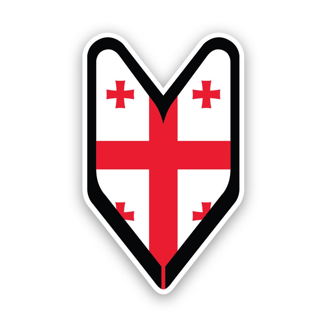Georgian Driver Badge Sticker Decal American Made UV Protected Wakaba ...