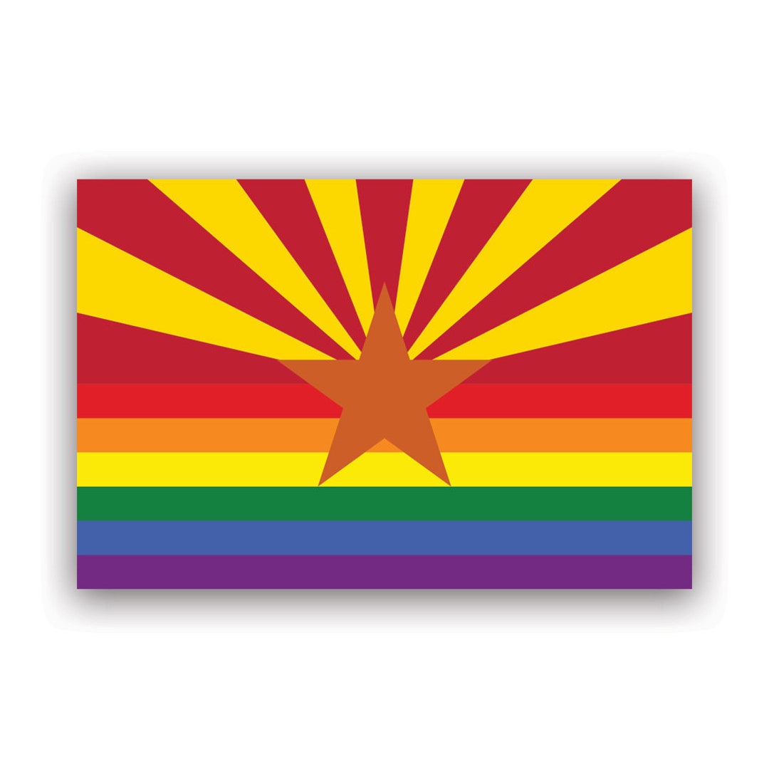 Rainbow Arizona Gay Pride Flag Sticker - Decal - American Made - UV ...