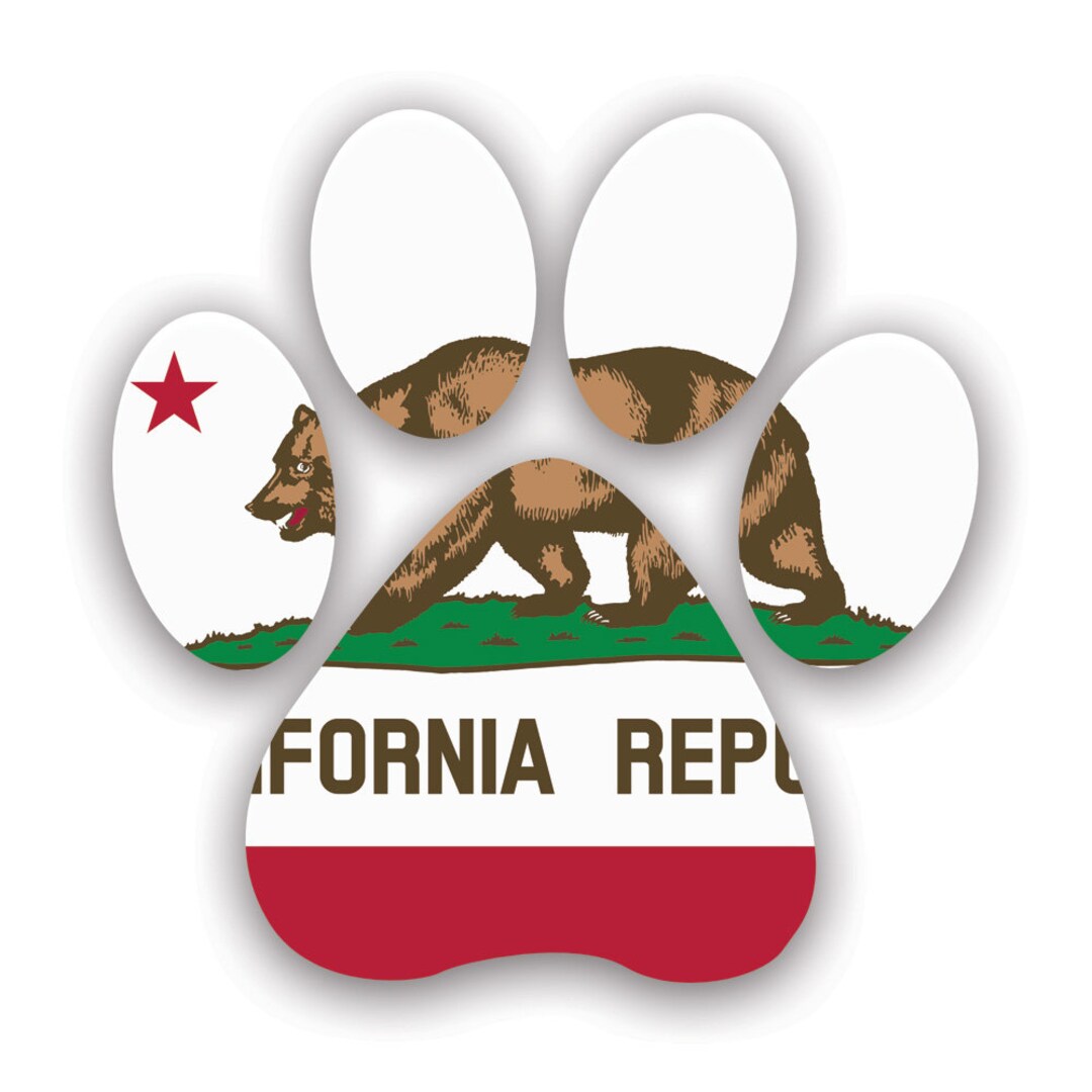 California State Paw Print Shaped Sticker - Decal - American Made - UV ...