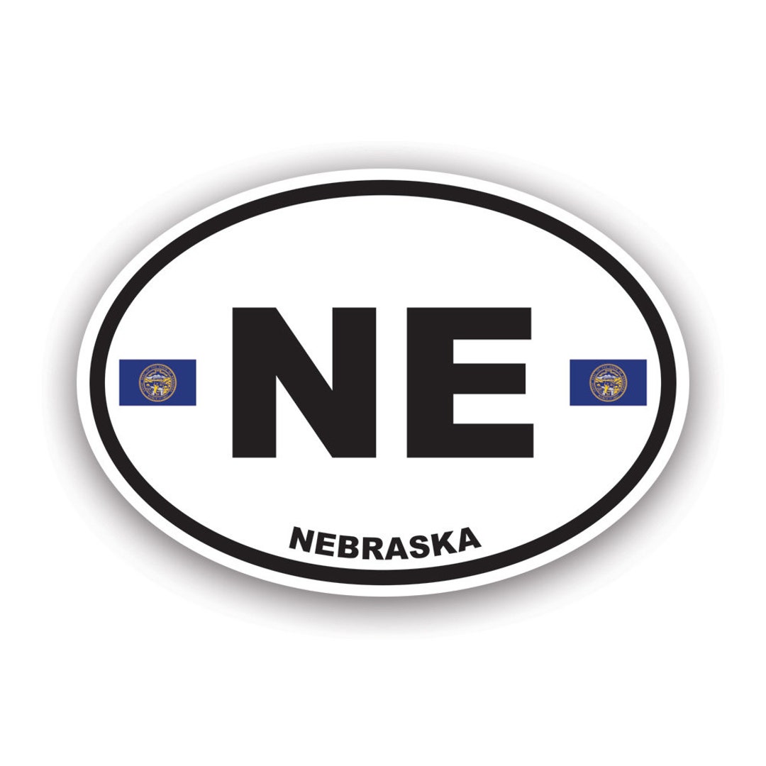 Nebraska Flag Oval Sticker Decal American Made UV Protected Ne Euro - Etsy