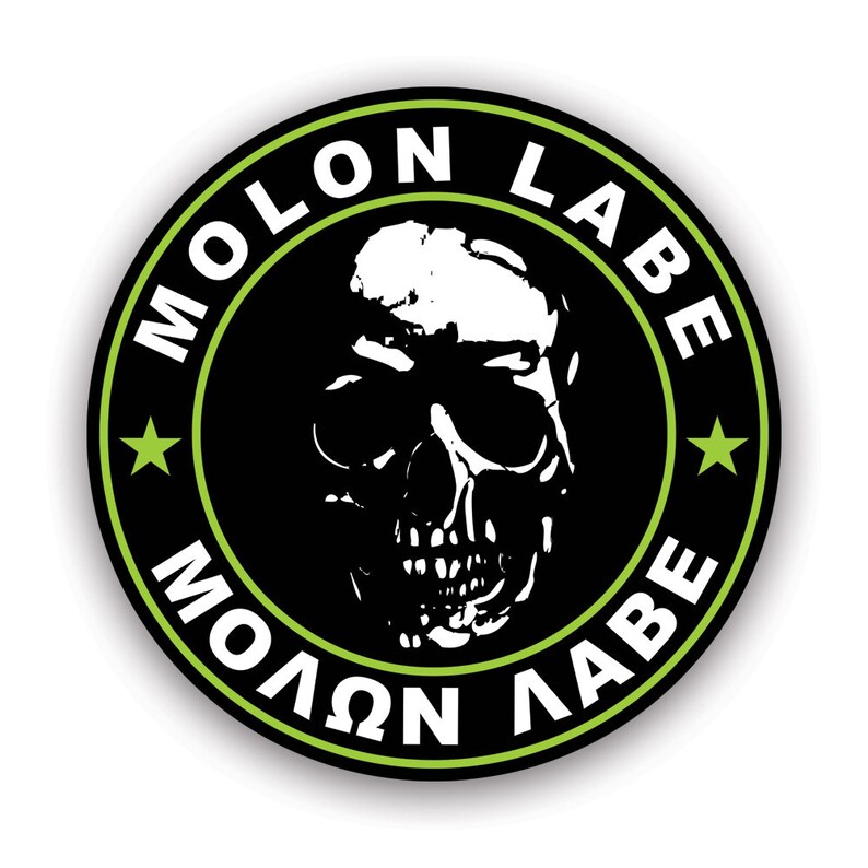 Molon Labe Green Circle Sticker - Decal - American Made - UV Protected ...