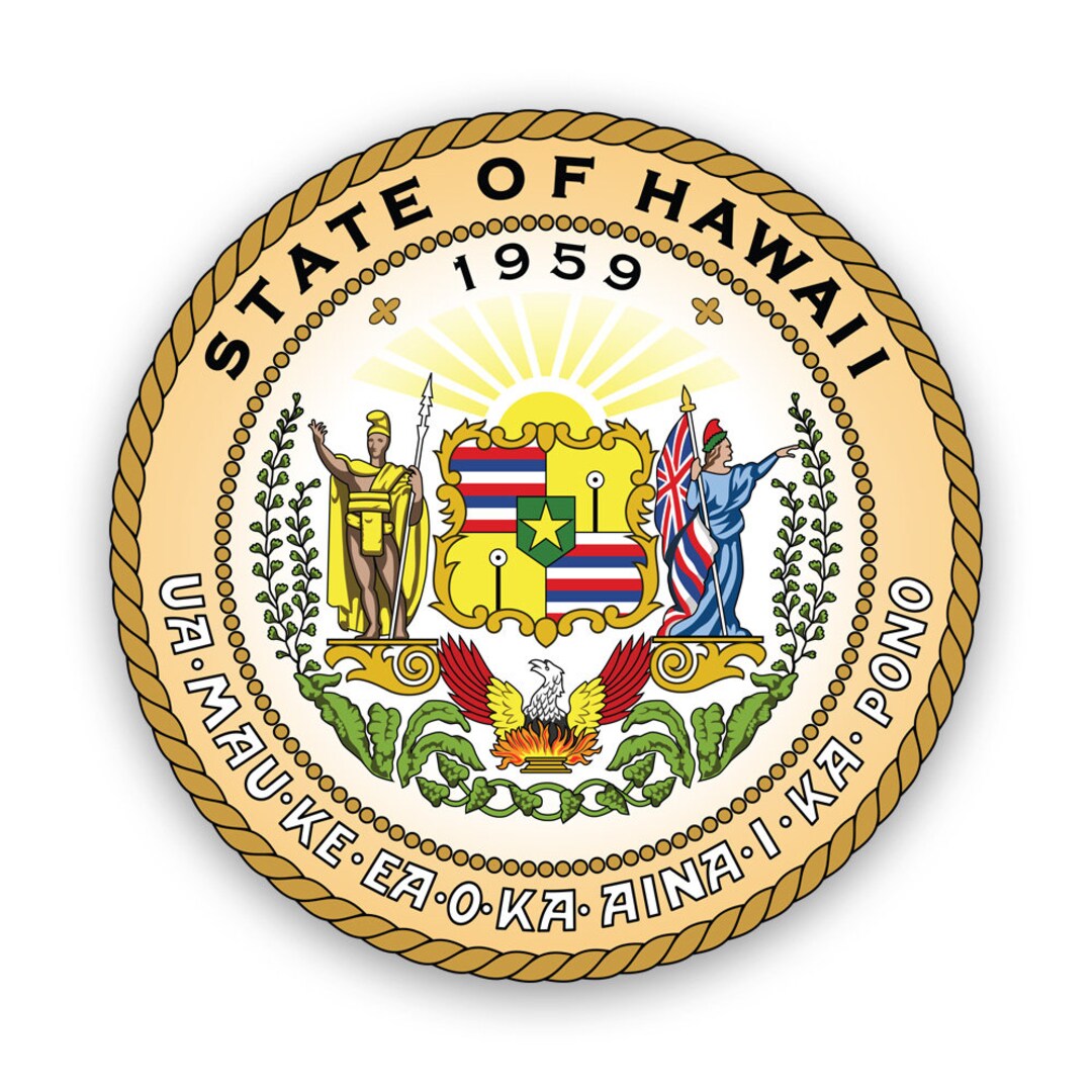 Hawaii State Seal Sticker - Decal - American Made - UV Protected ...