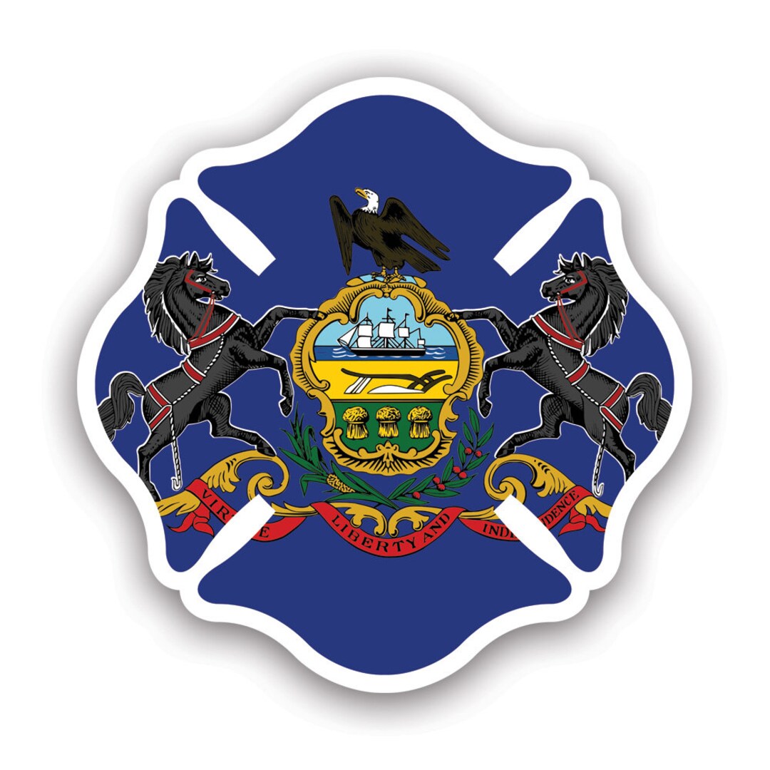 Pennsylvania State Maltese Cross Shaped Sticker - Decal - American Made ...