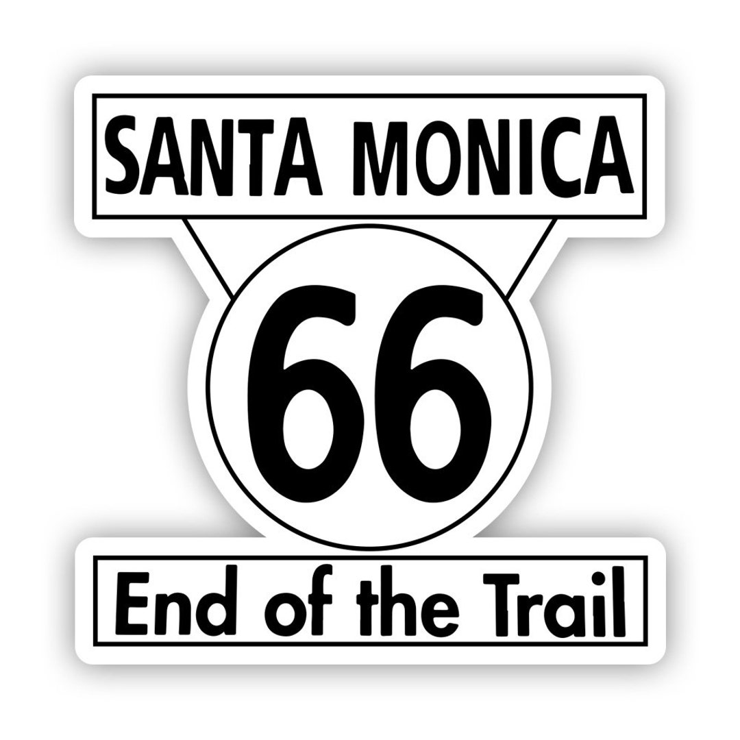Santa Monica End of the Trail Route 66 Sticker Decal American Made UV ...