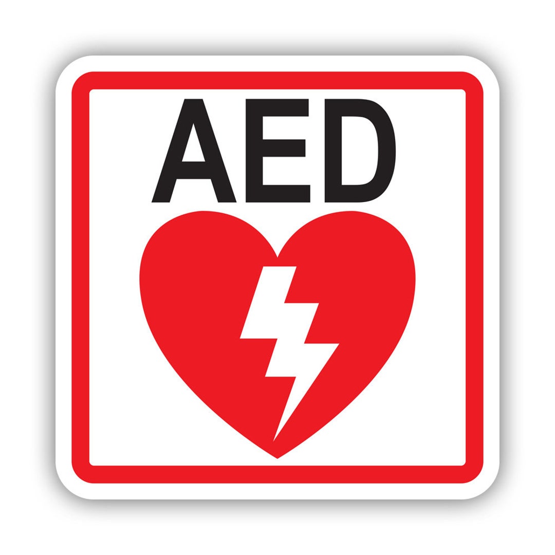 AED Defibrillator Sticker - Decal - American Made - UV Protected Aeds ...