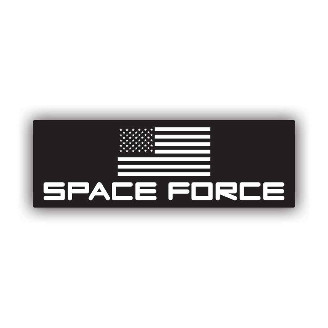 Black Space Force Bumper Sticker Decal American Made UV Protected Armed ...