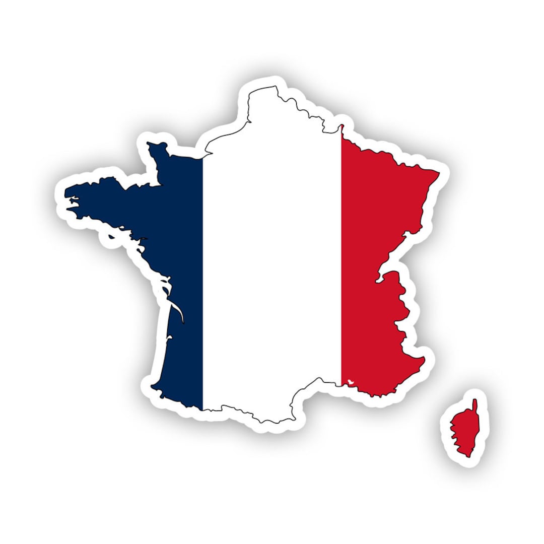 French Shaped France Flag Sticker Decal American Made UV Protected ...