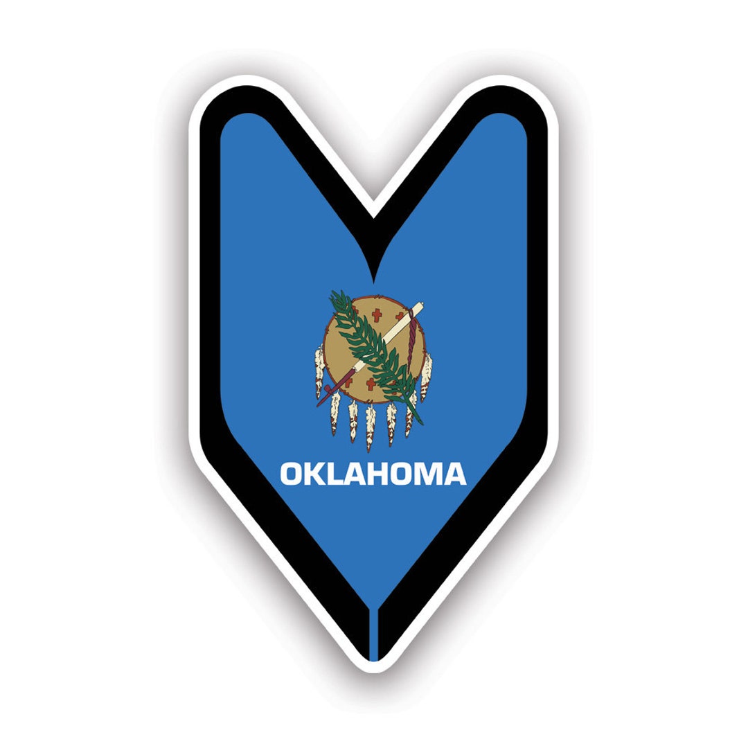 Oklahoma Driver Badge Sticker Decal American Made UV Protected Wakaba ...