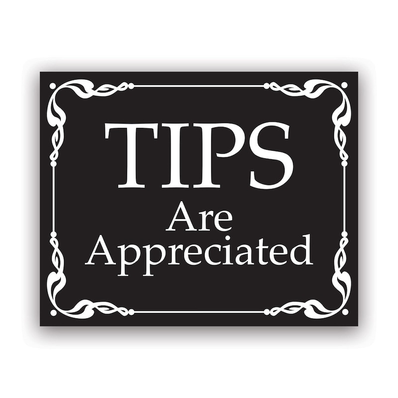 Tips Appreciated Sign - Etsy