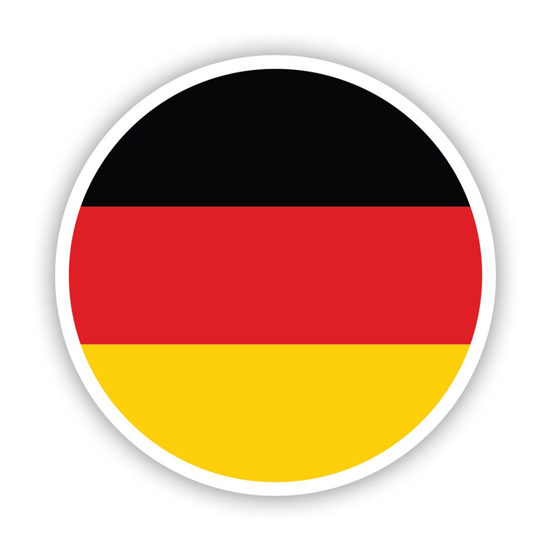 Round German Flag Sticker - Decal - American Made - UV Protected ...