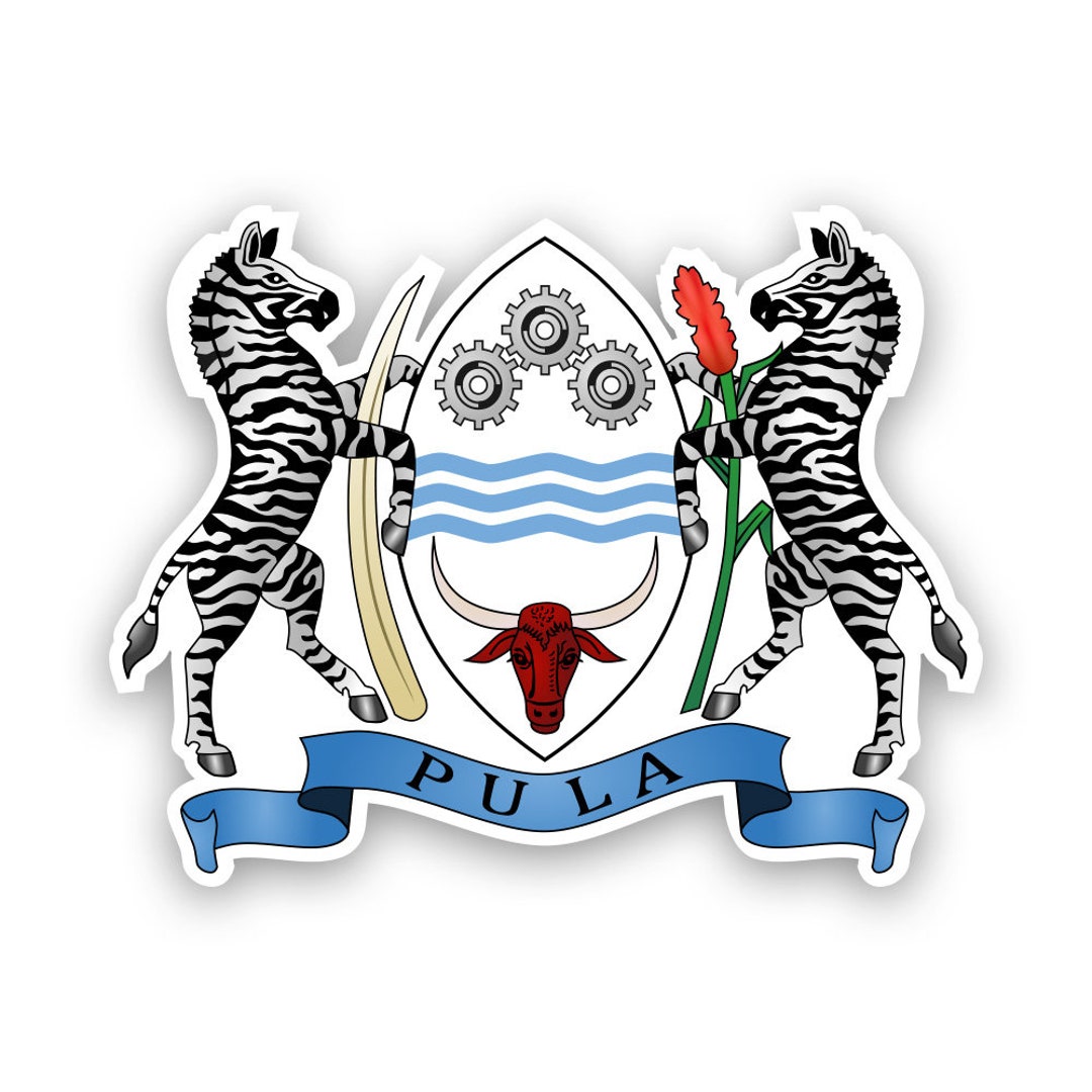 Batswana Coat of Arms Sticker - Decal - American Made - UV Protected ...