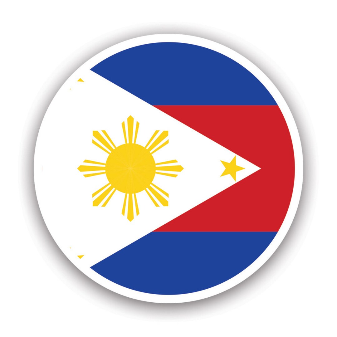 Round Filipino Flag Sticker - Decal - American Made - UV Protected ...
