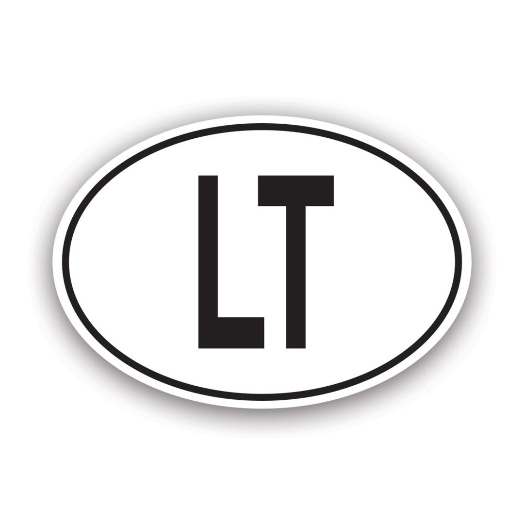 LT Lithuania Country Code Oval Sticker Decal American Made - Etsy