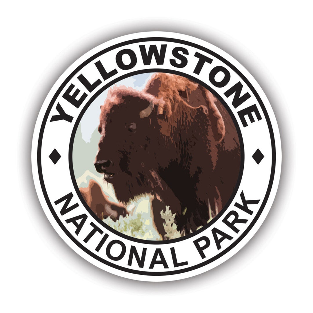Round Yellowstone National Park Sticker Decal American Made UV ...