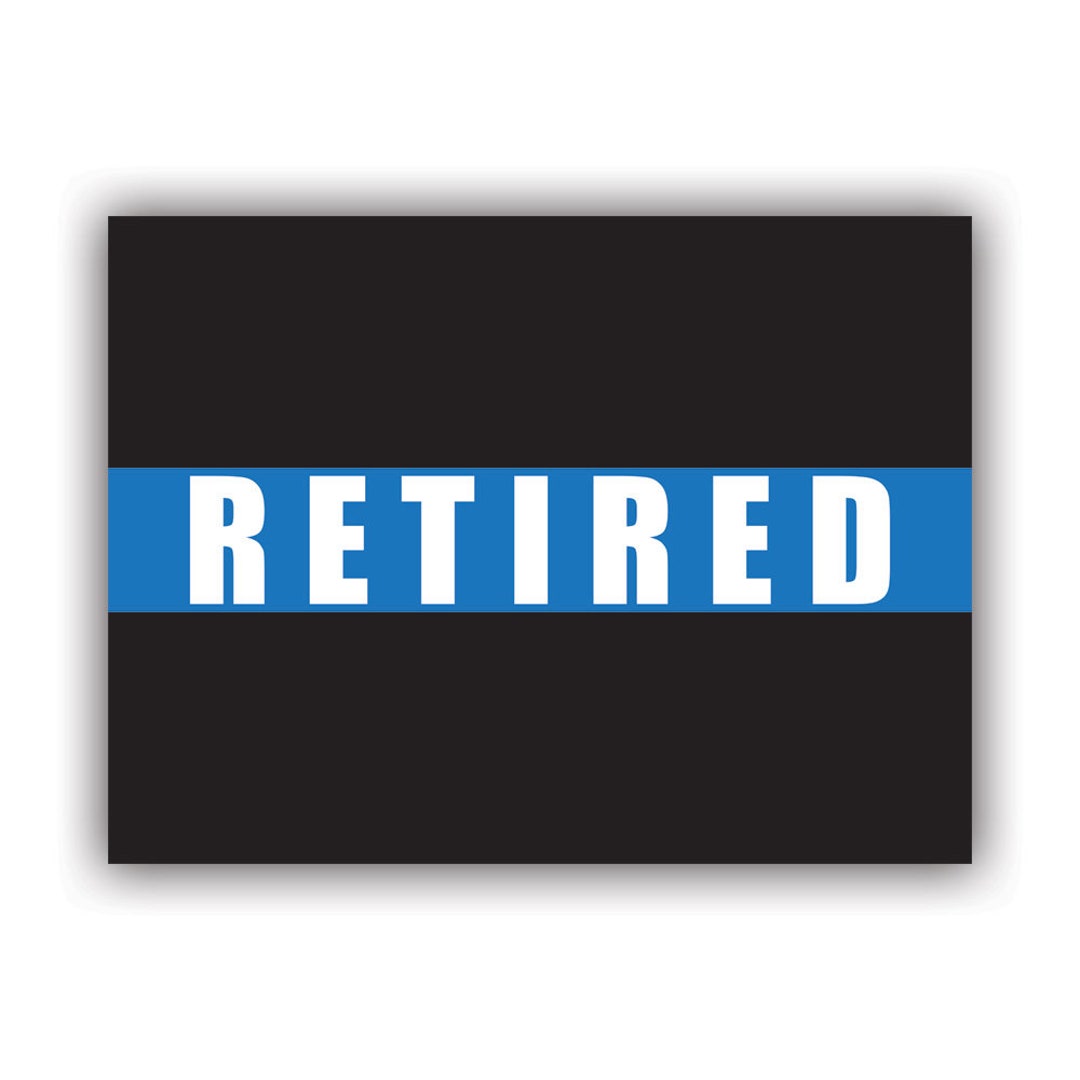Thin Blue Line Retired Flag Sticker - Decal - American Made - UV ...