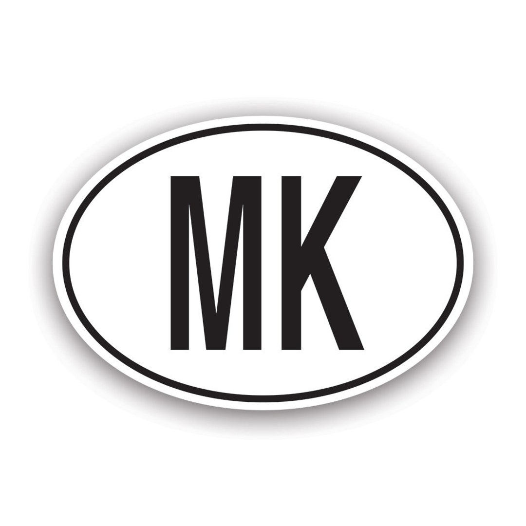 MK Macedonia Country Code Oval Sticker - Decal - American Made - UV ...