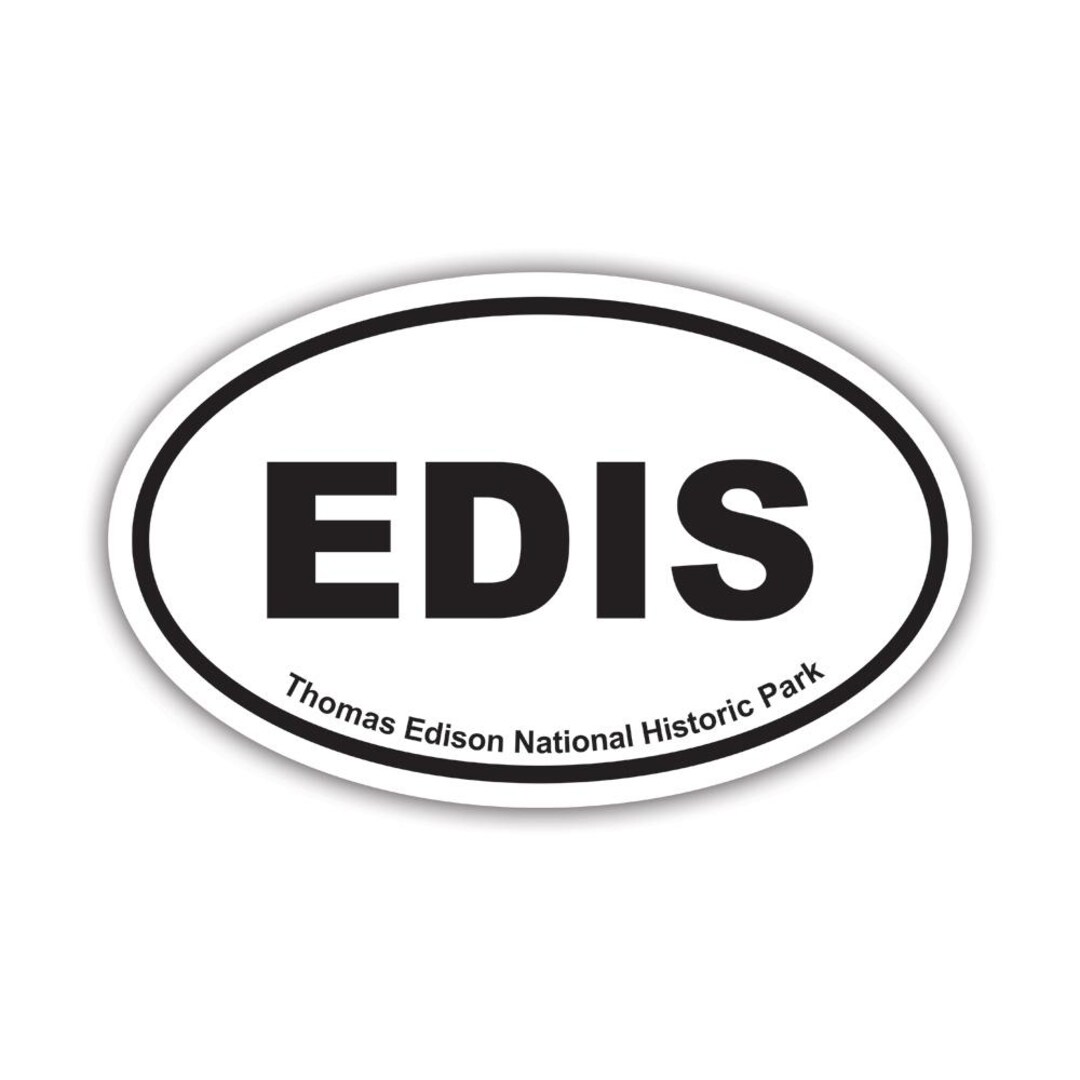 Thomas Edison National Historic Park EDIS Oval Sticker Decal American ...