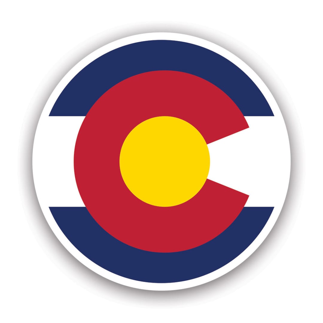 Colorado C Logo Round Flag Sticker - Decal - American Made - UV ...